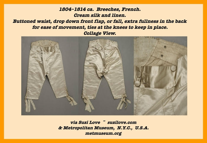 1800-1814 ca. Cream Silk and Linen Breeches, French. #RegencyEra # ...